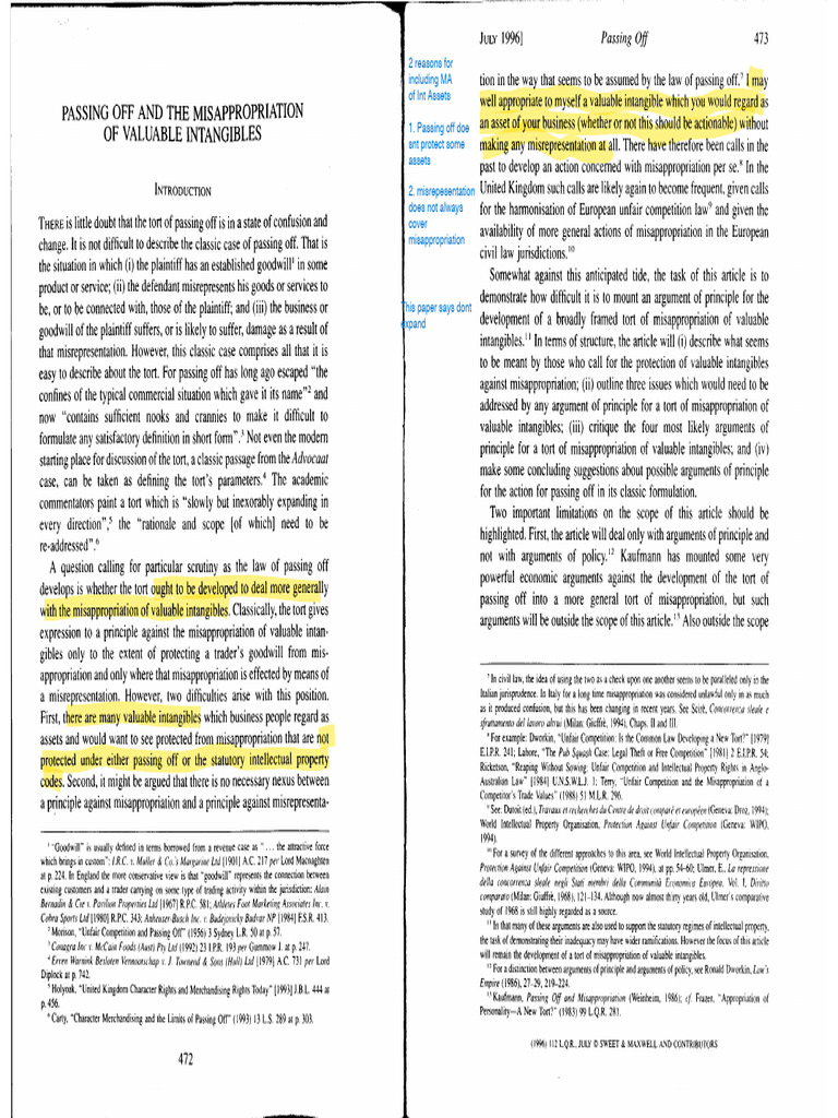 IPR - Trademark - Passing - Off | PDF