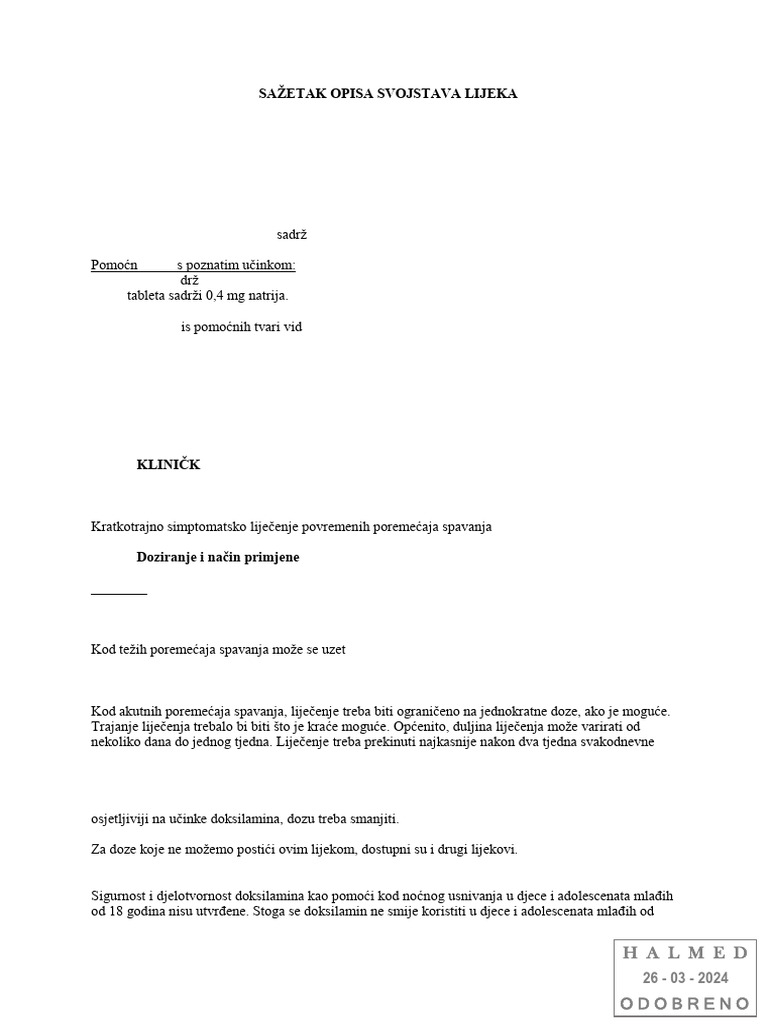 Hoggar 25 MG Raspadljive Tablete Za Usta SPC | PDF