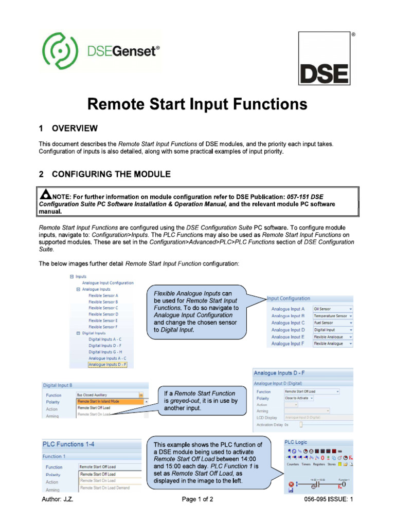 DSE Genset Remote Start | PDF