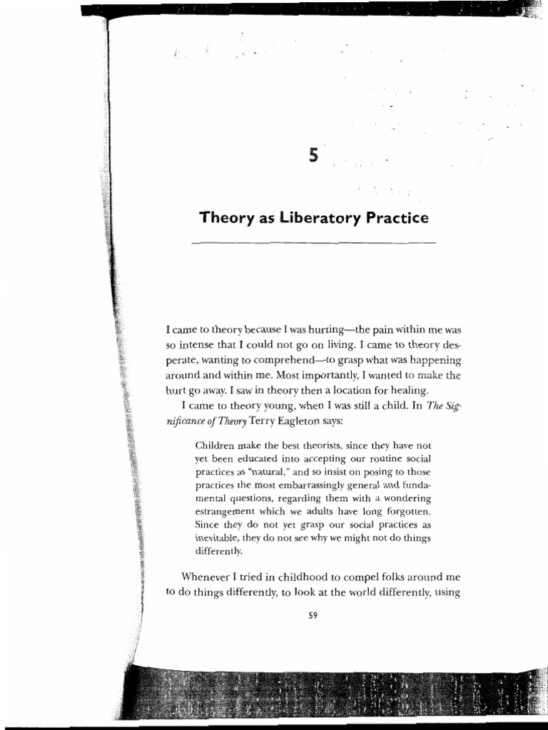 Hooks, B. - "Theory As Liberatory Practice" - Teaching To Transgress | PDF
