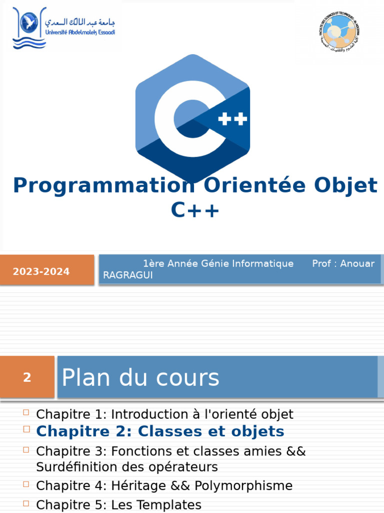 Chapitre 2 Classes Et Objets | PDF | Classe (informatique) | C