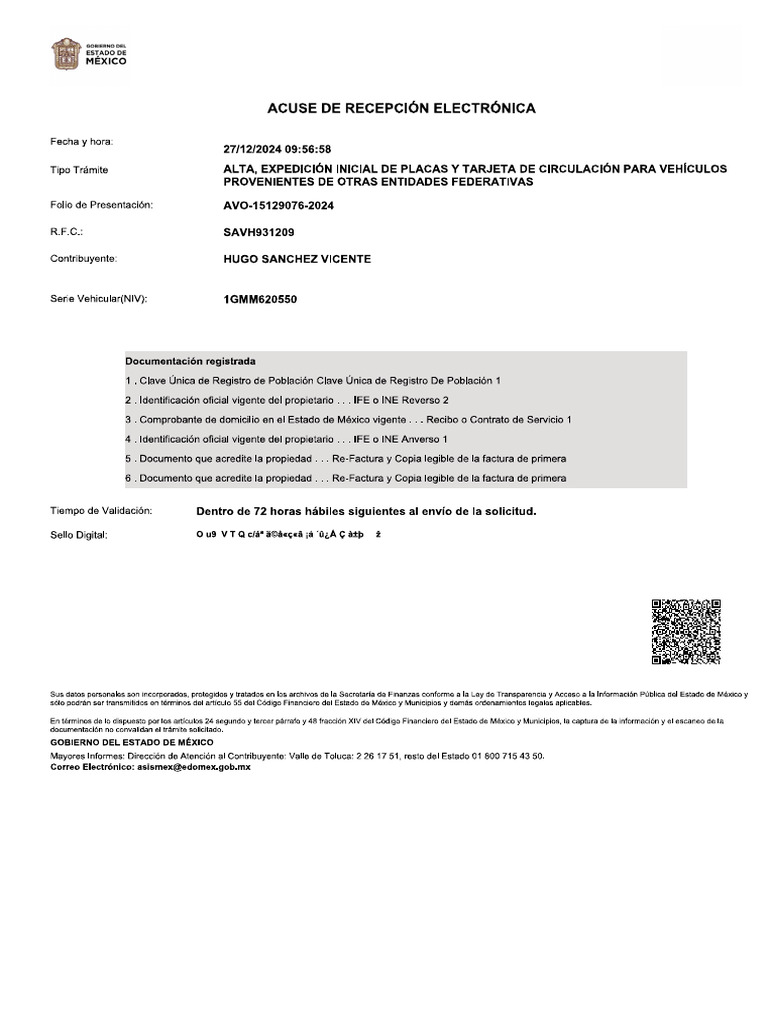 Acuse de Tramite Hhugo | PDF