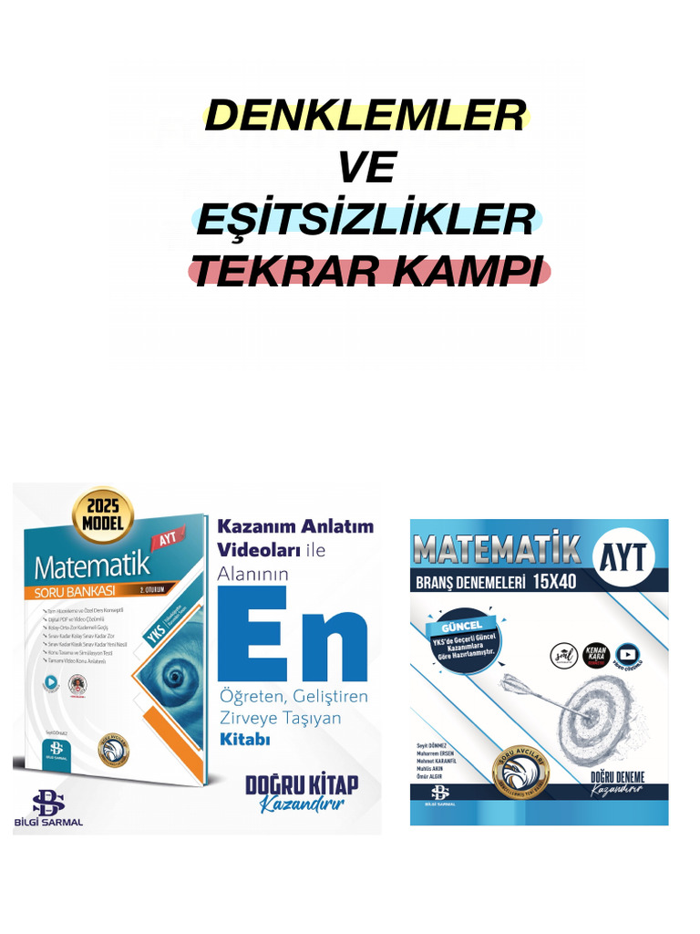 Denklemler Ve Eşi̇tsi̇zli̇kler Tekrar Kampi | PDF