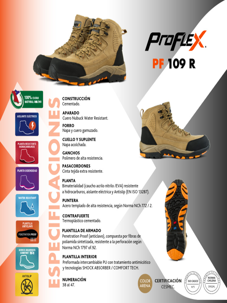 Nueva Ficha Tecnica PROFLEX PF 109R | PDF