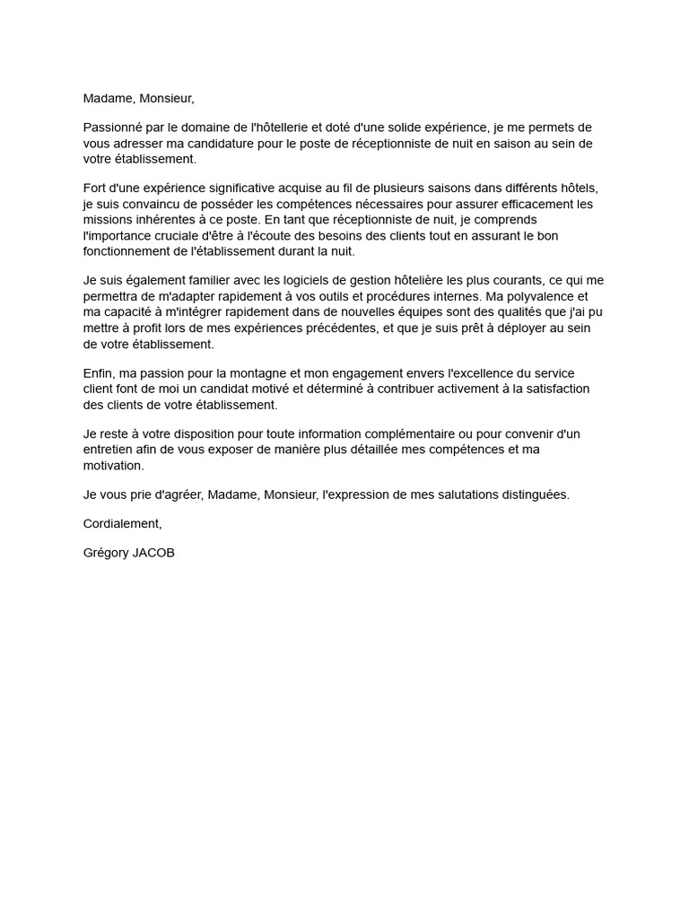 lettre de motivation été 2024 | PDF