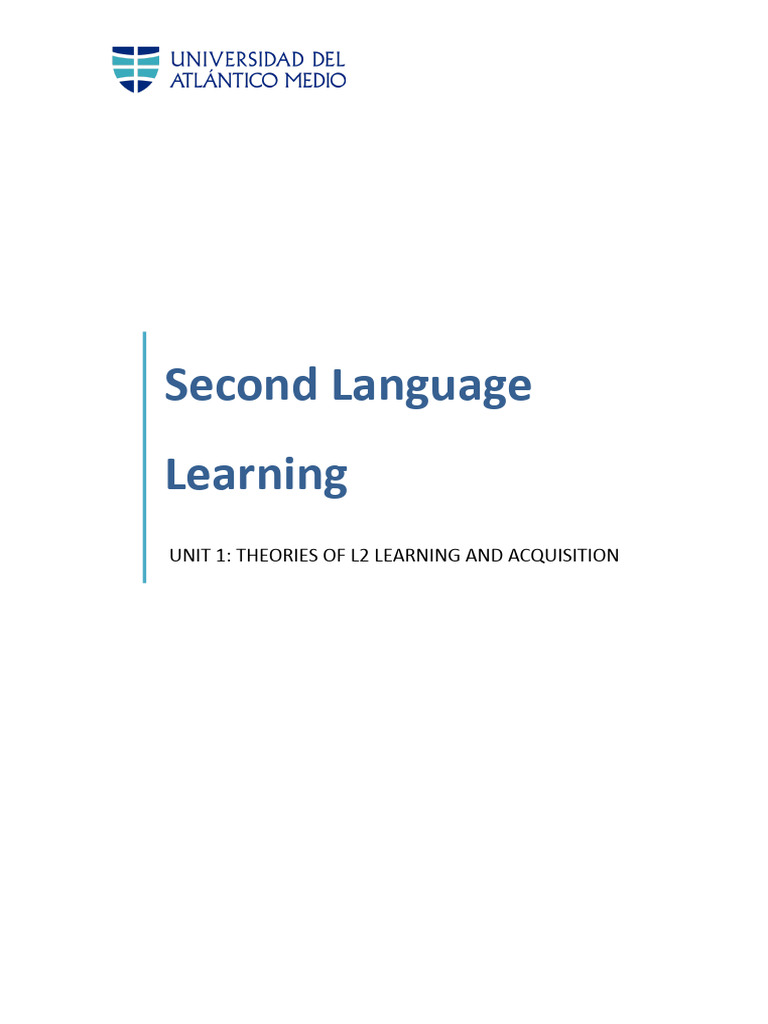 Unit 1. Second Language Learning | PDF | Second Language | Second Language Acquisition