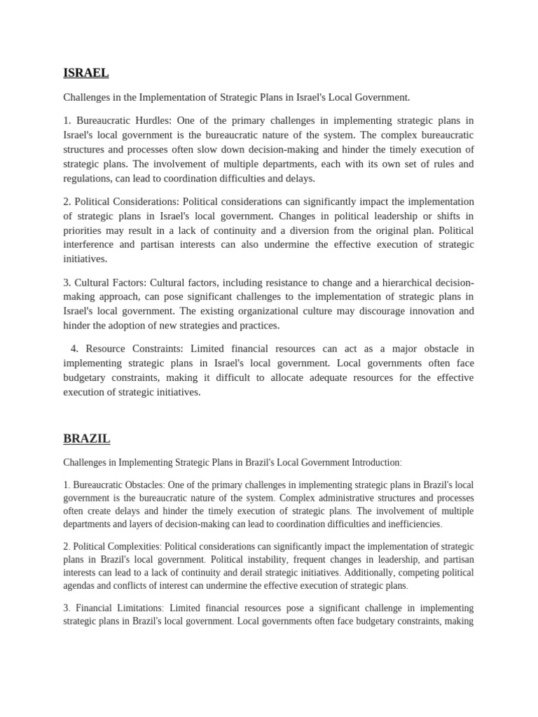 Strategic Plan Challenges in Local Governments | PDF | Strategic ...