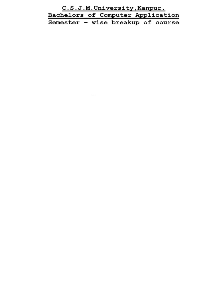CSJMU BCA Syllabus Overview 2025-26 | PDF | Databases | Computer ...
