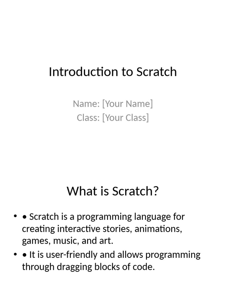 Introduction To Scratch Presentation | PDF