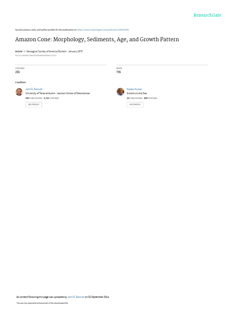 Amazon Cone Morphology Sediments Age and Growth Pa | PDF