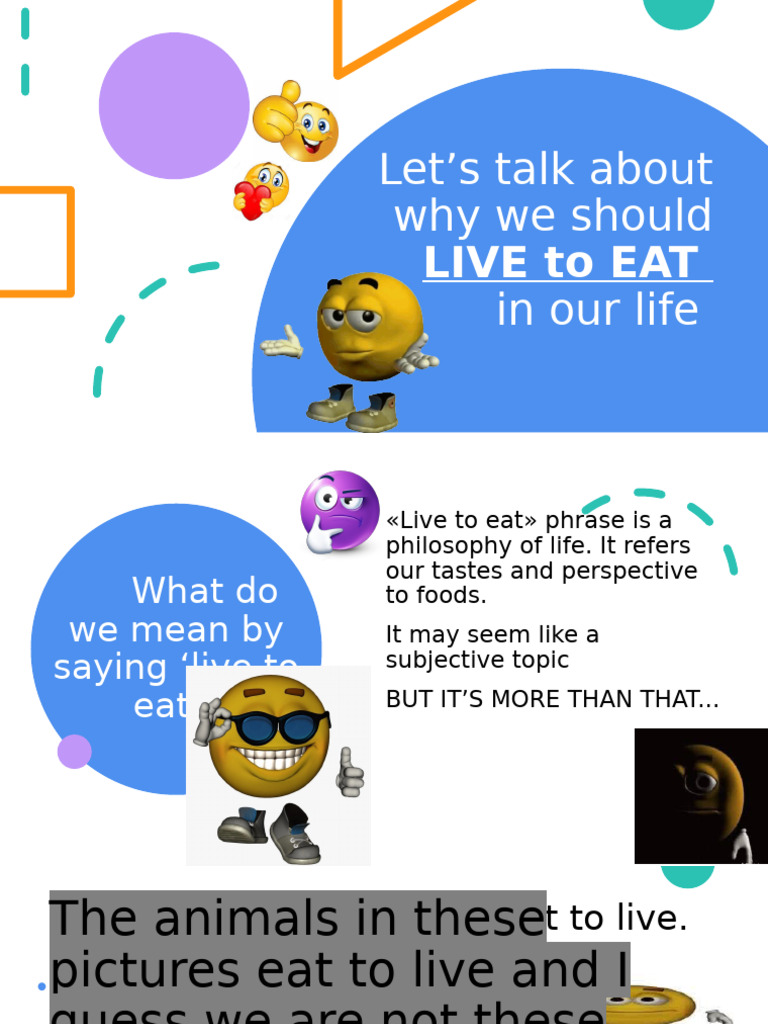 Live To Eat or Live To Eat | PDF