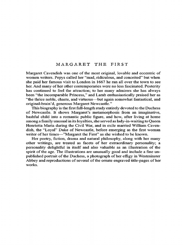 Douglas Grant - Margaret The First - A Biography of Margaret Cavendish, Duchess of Newcastle ...