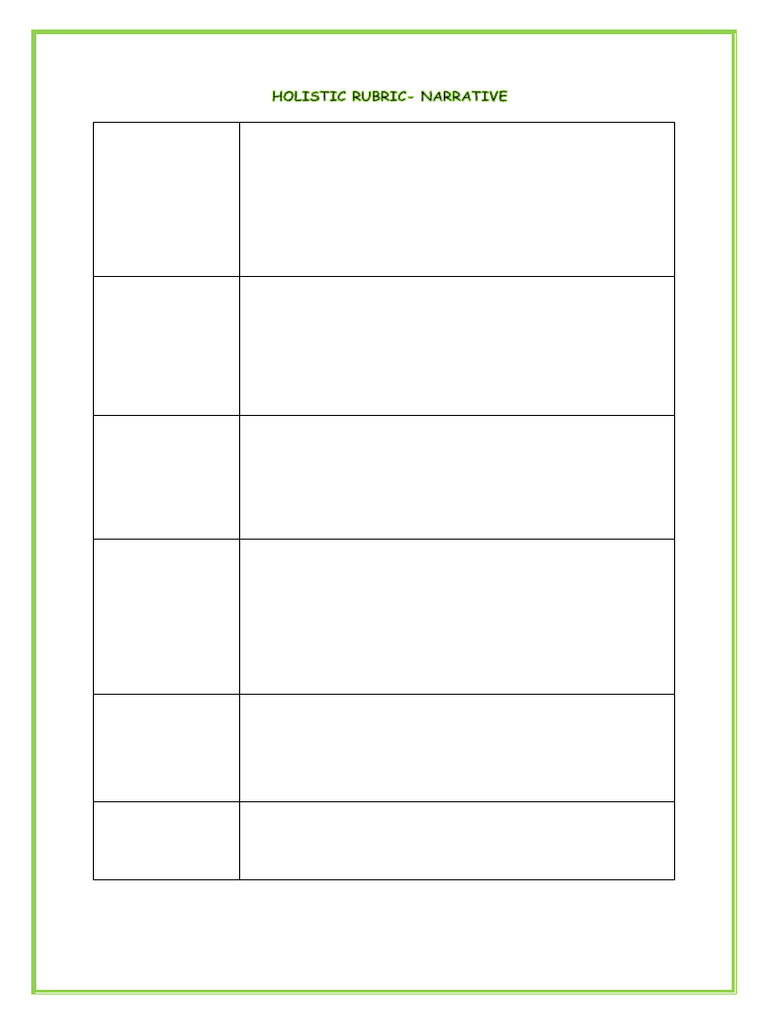 Holistic Rubric Narrative Writing 241128 100510 | PDF | Linguistics ...