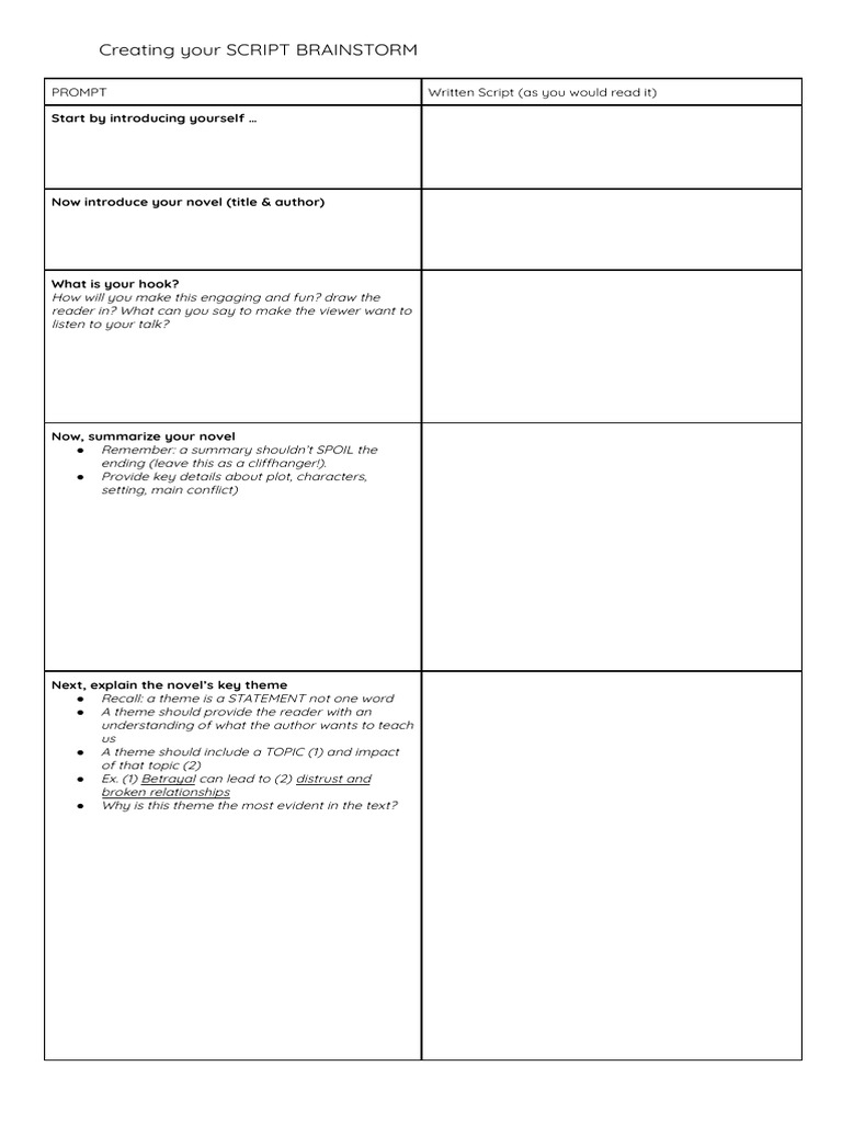Script for Engaging Book Talks | PDF