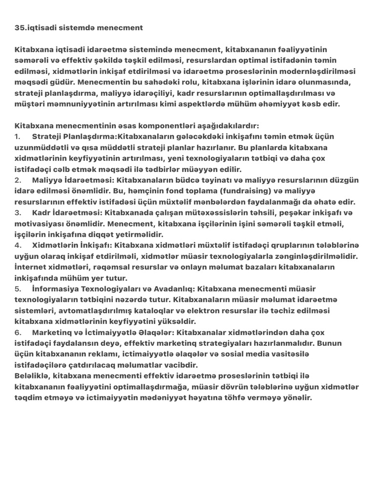 35.Iqtisadi Sistemdə Menecment | PDF