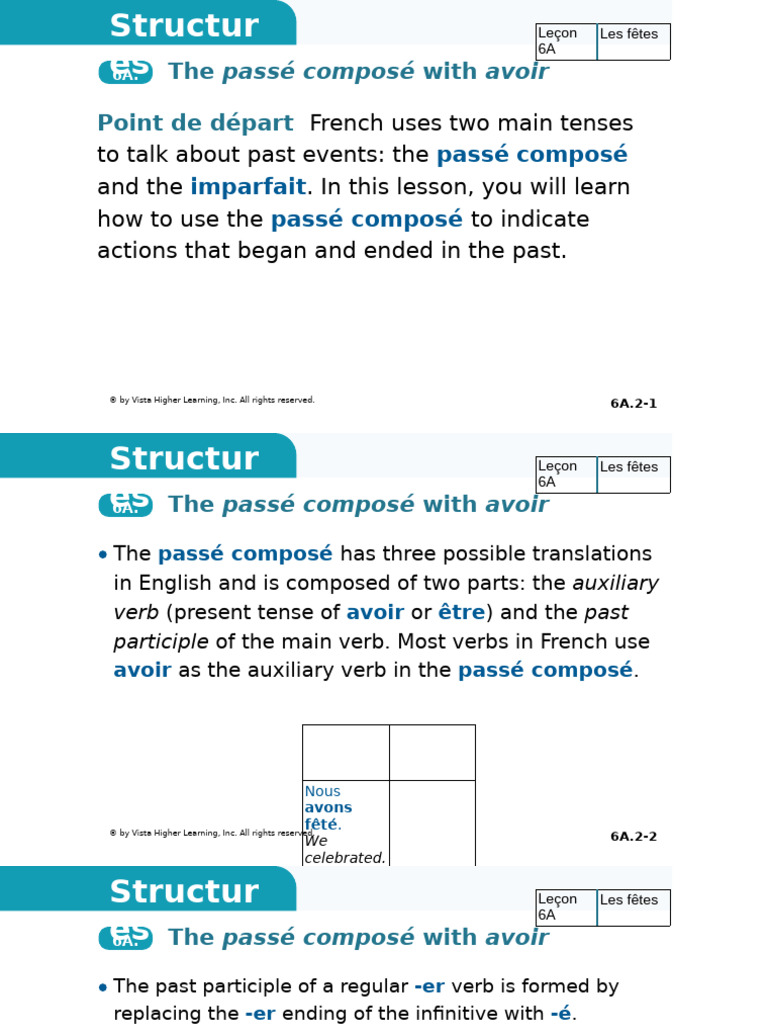 Le Passé Composé With Avoir | PDF | Language Mechanics | Grammar