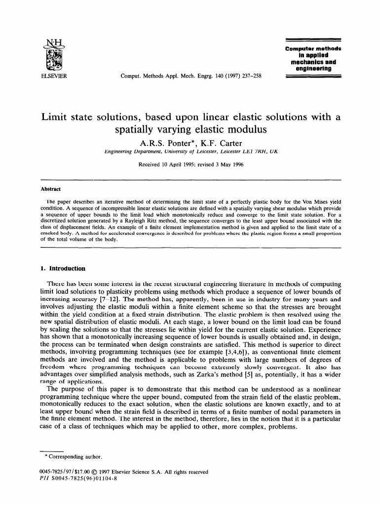 237-258 | PDF | Elasticity (Physics) | Finite Element Method