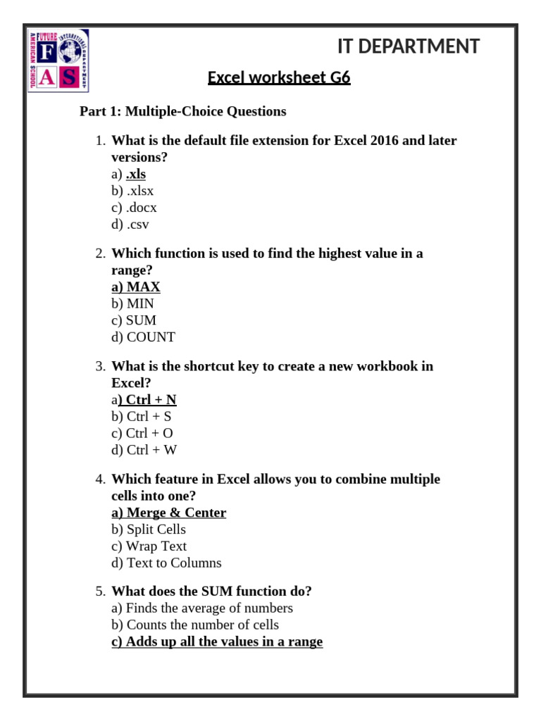 Excel Worksheet g6 | PDF