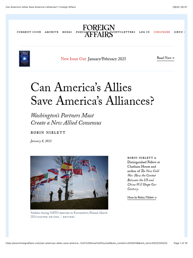 Can America's Allies Save America's Alliances? - Foreign Affairs | PDF ...