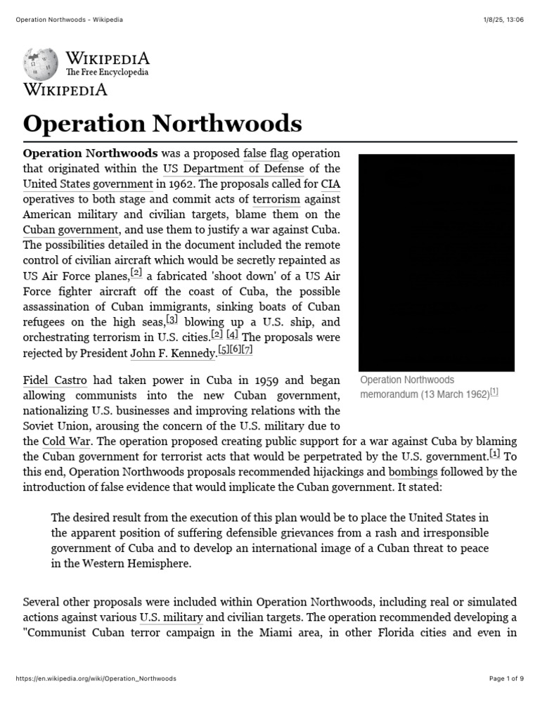 Operation Northwoods - Wikipedia | PDF | National Security | Military