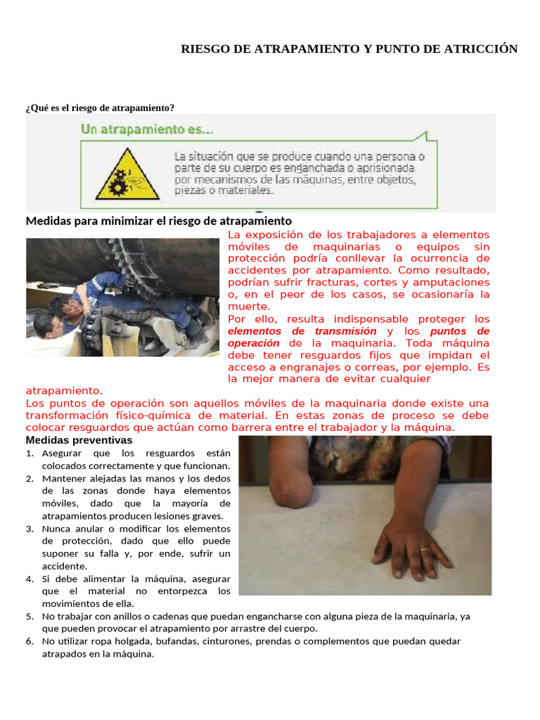 085.riesgo de Atrapamiento y Punto de Atricción | PDF | Herida ...