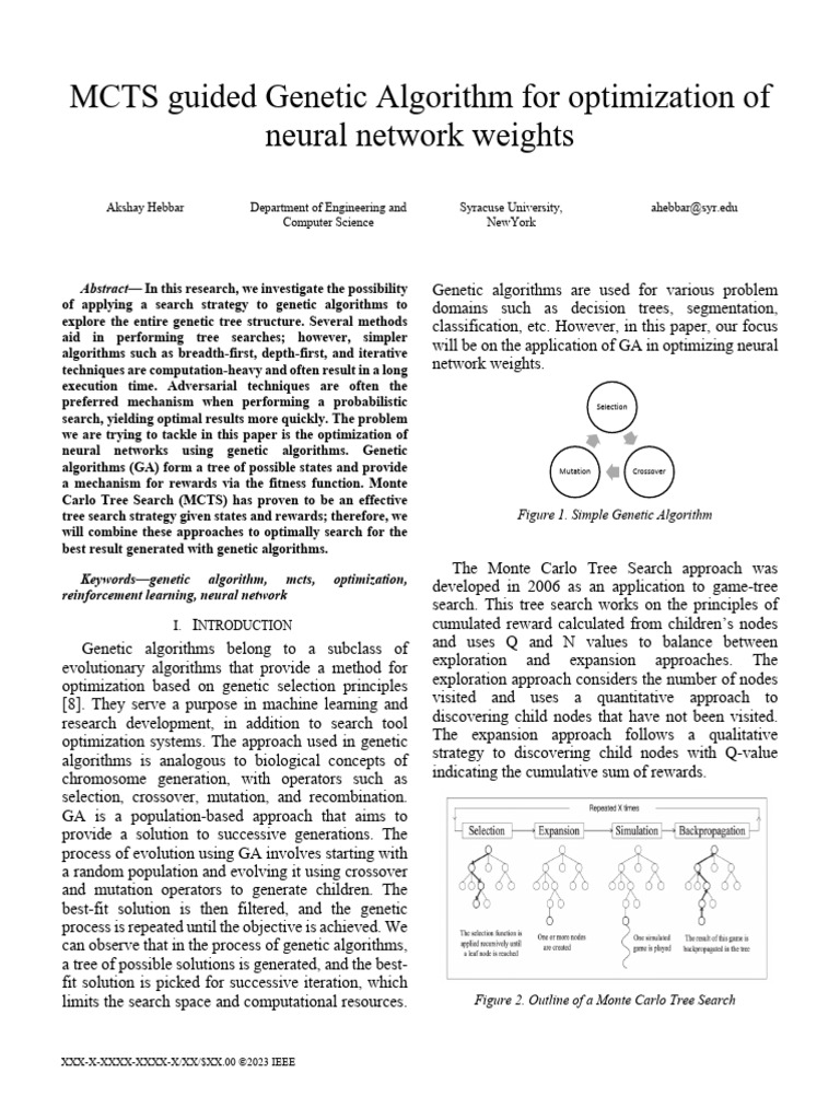 MCTS-GA | PDF | Genetic Algorithm | Artificial Neural Network