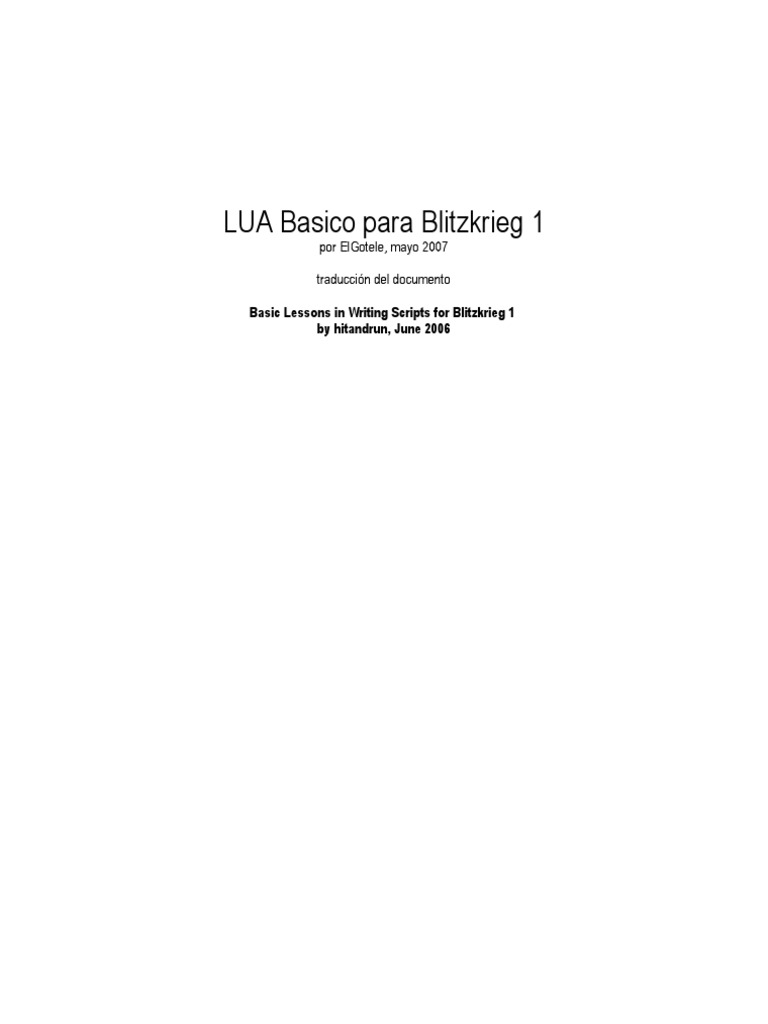Lua Basico para Blitzkrieg | PDF | Comillas | Archivo de computadora