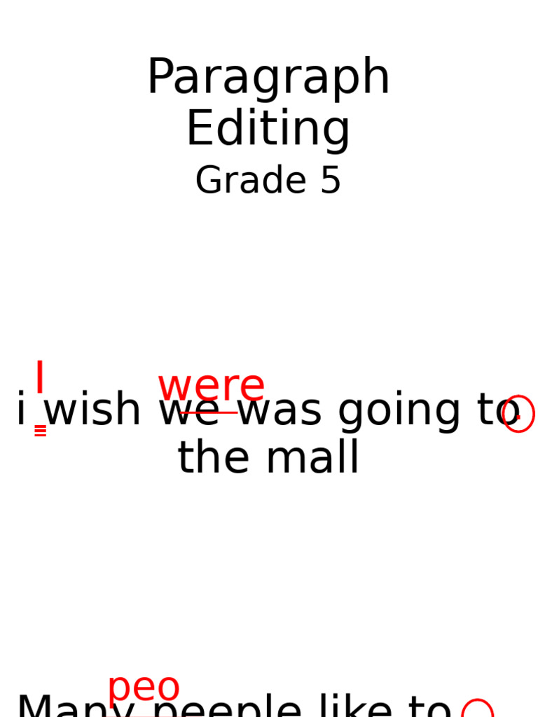 Grade 5 Paragraph Editing Guide | PDF