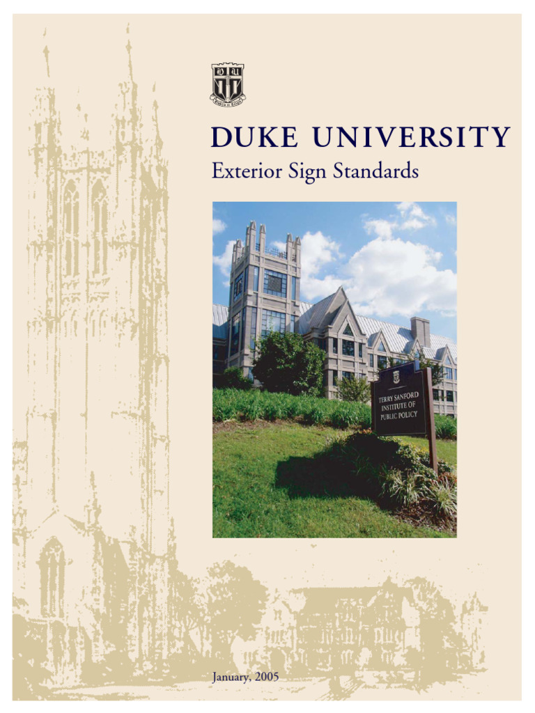 Duke University Exterior Sign Standards | PDF | Parking | Graphic Design