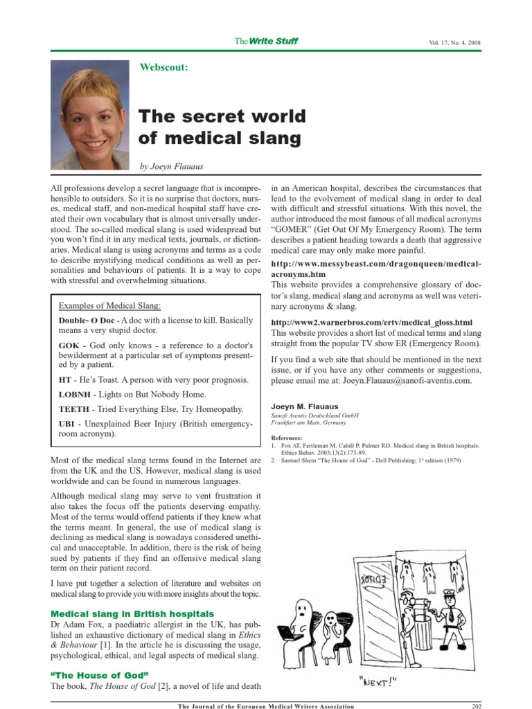 The Secret World of Medical Slang | PDF | Health Care | Medicine