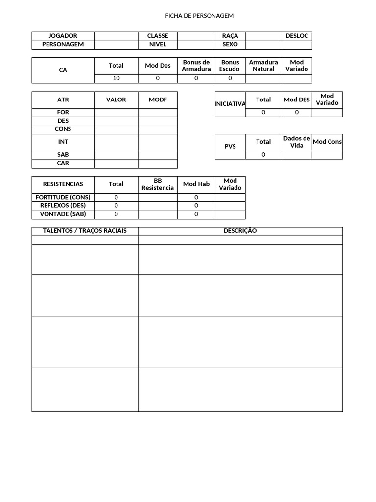Modelo de Ficha | PDF