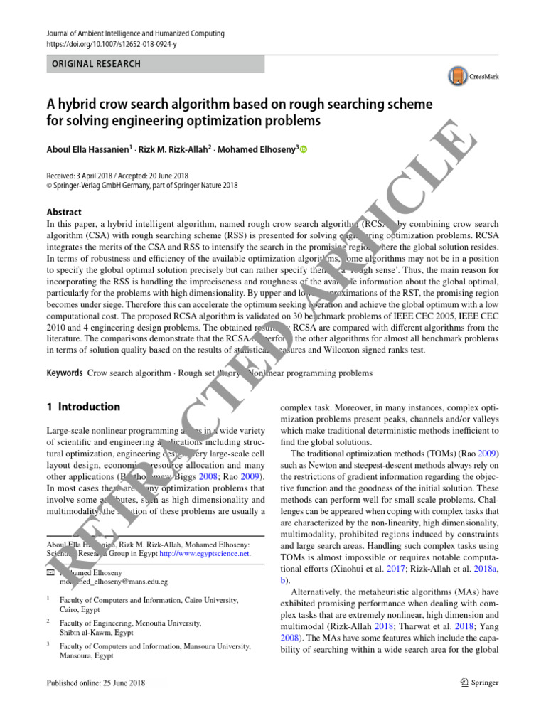 retracted_12652_2018_924_MOESM1_ESM (1) | PDF | Mathematical Optimization | Metaheuristic