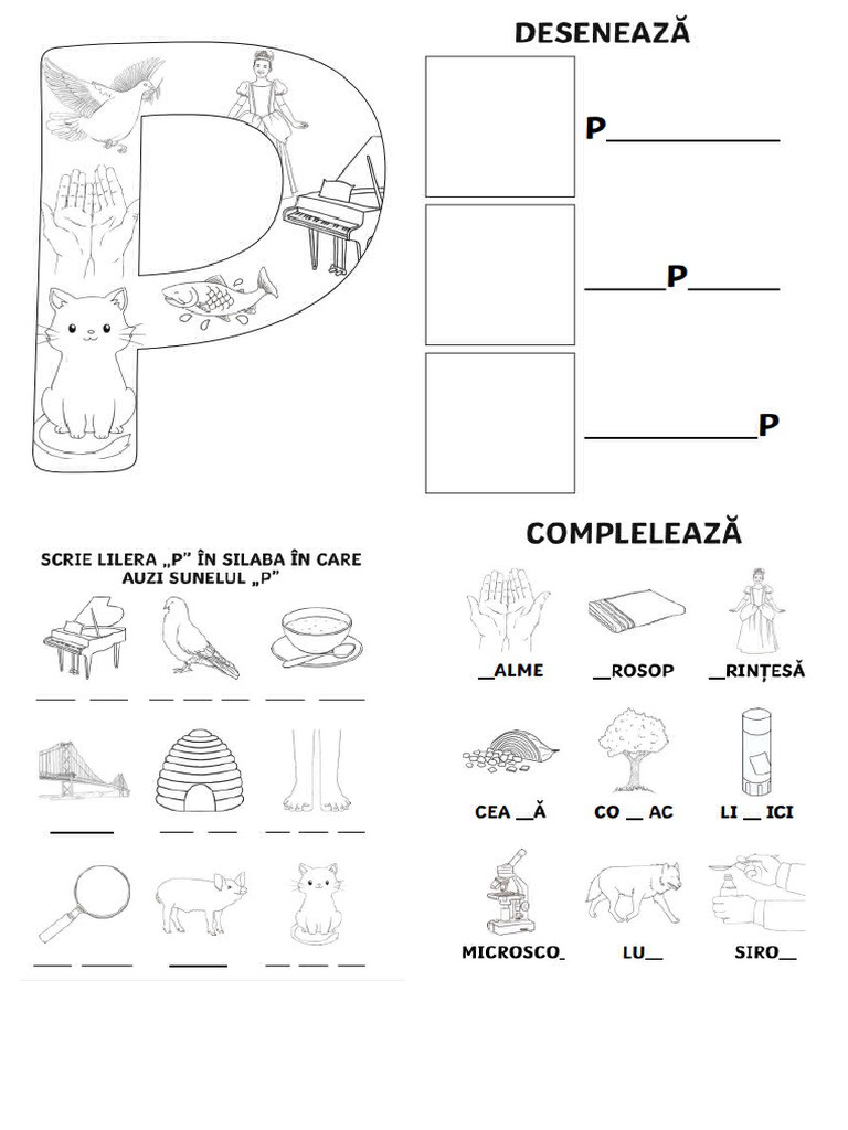 Sunetul Si Litera P | PDF