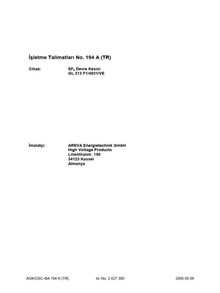 Ba 194 A (TR) F1 | PDF