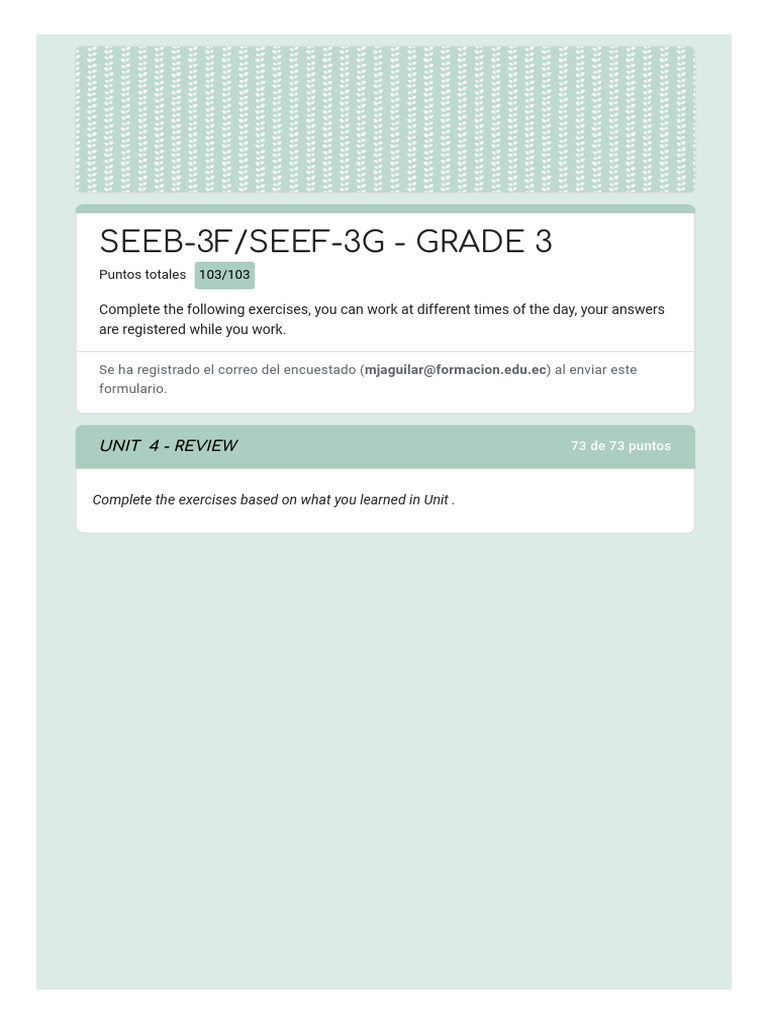 Grade 3 Unit 4 Review Exercises | PDF