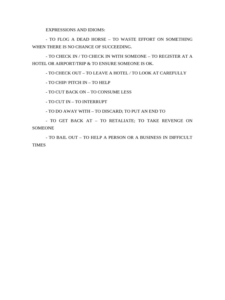 Expressions and Idioms 18.12 | PDF