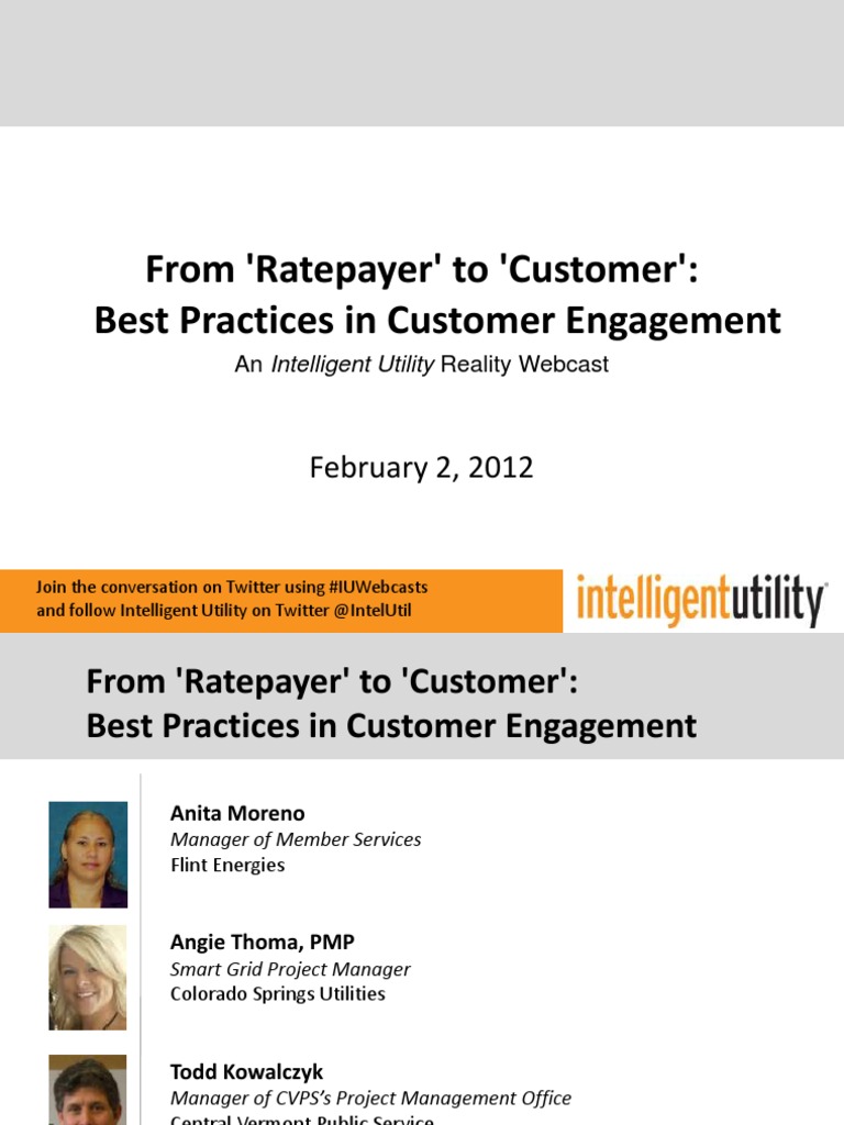 Ratepayer To Customer Best Practices Feb 2012 | PDF | Smart Grid ...