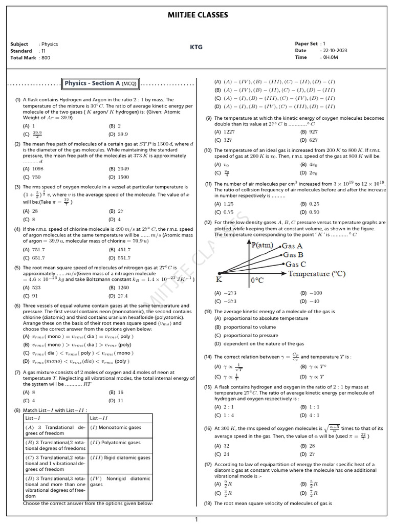 KTG Book | PDF | Gases | Temperature