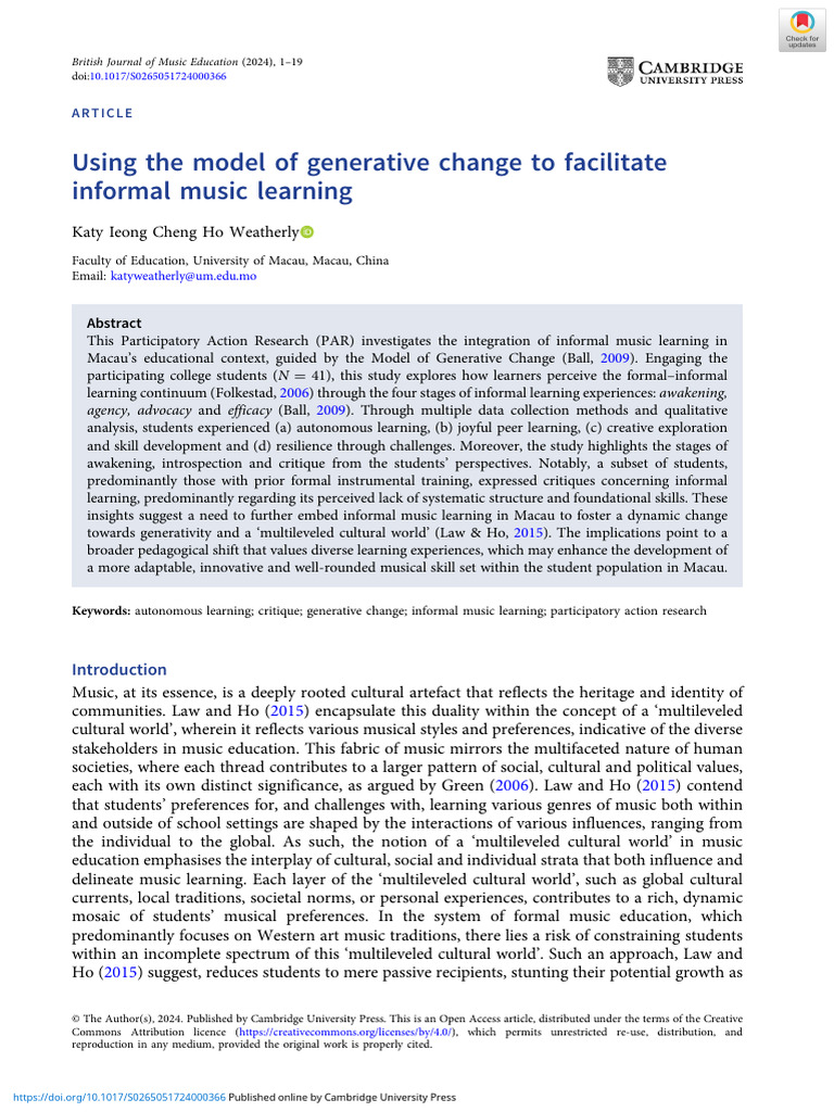 Using The Model of Generative Change To Facilitate | PDF | Learning ...