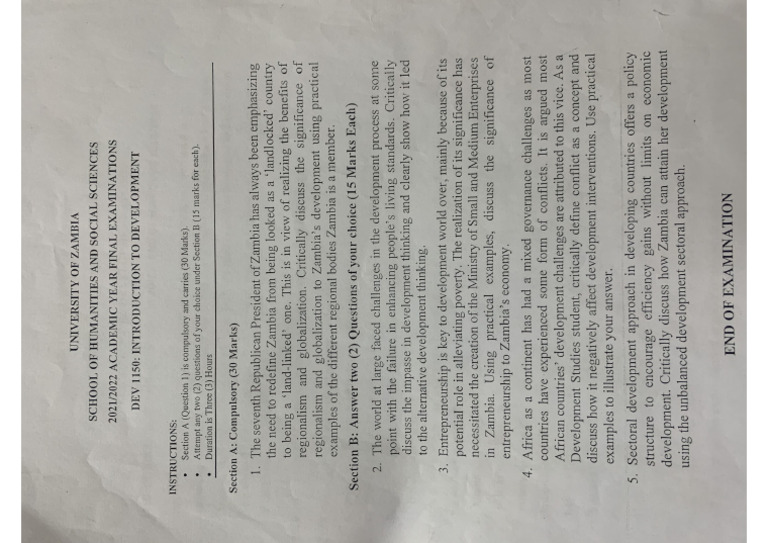 2022 Dev 1150 Final Exam | PDF