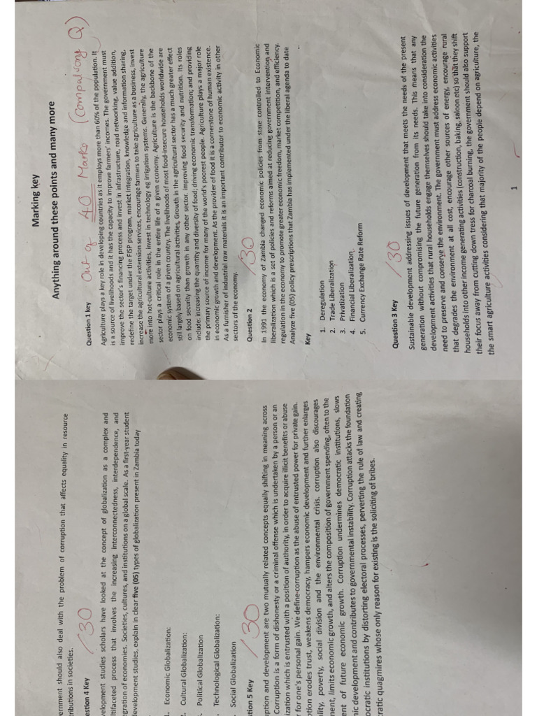 2023 Exam Marking Key DEV 1150 | PDF