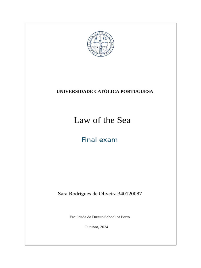 Law of the sea exam | PDF | Territorial Waters | United Nations ...