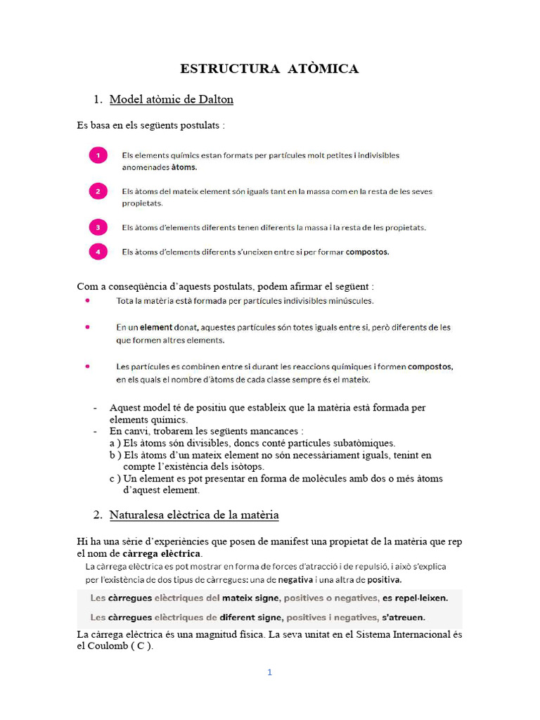 Estructura Atòmica | PDF