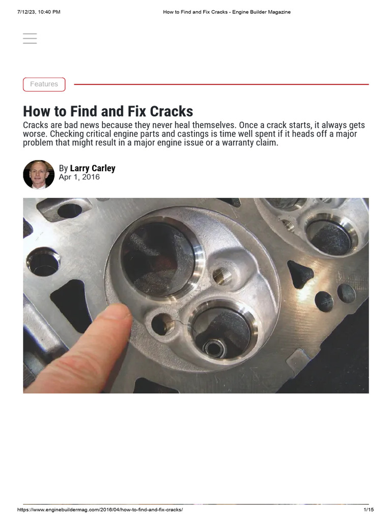 How To Find and Fix Cracks - Engine Builder Magazine | PDF | Throttle ...