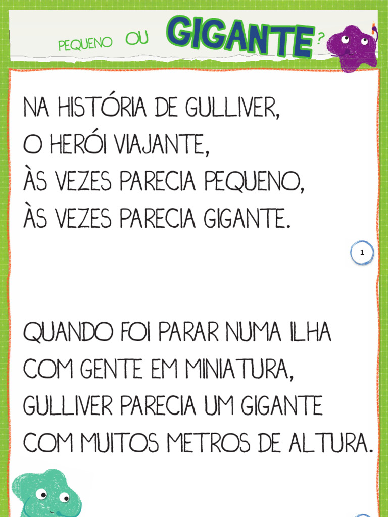 Poema Rimado Da História Gulliver | PDF