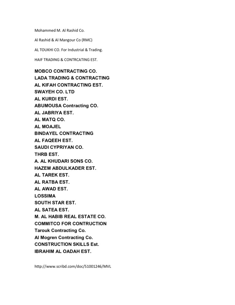 Company Names PDF