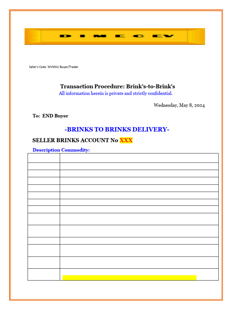 Gold Brinks To Brinks Proccedure Offer | PDF | Economies | Money