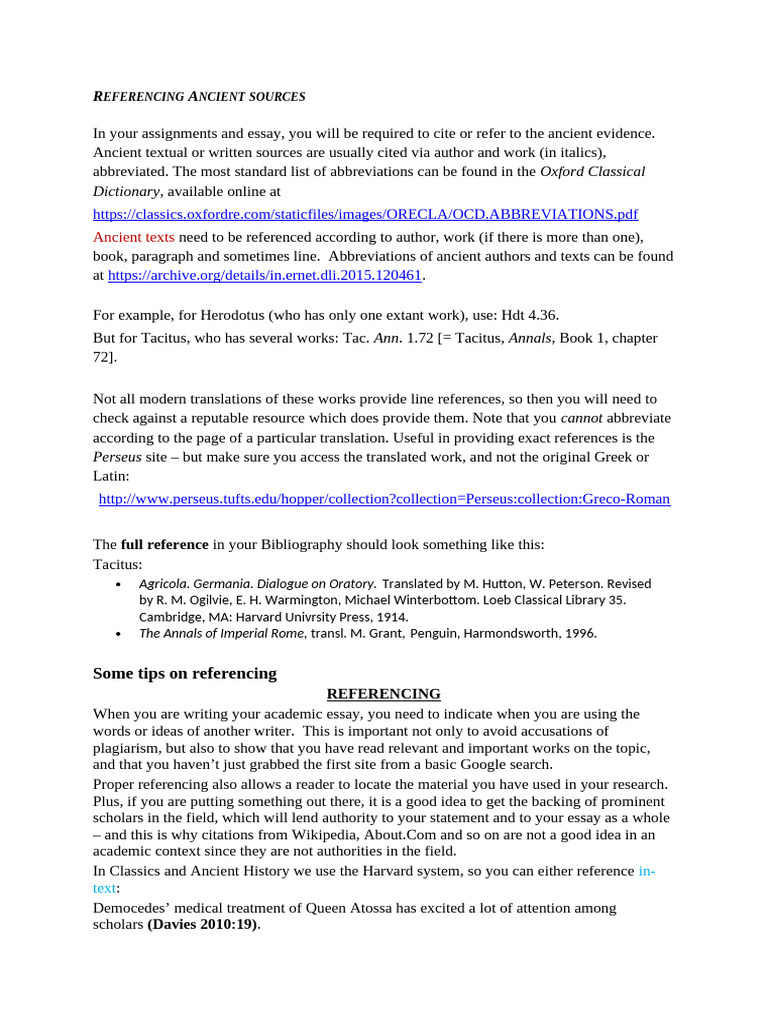 Referencing | PDF | Tacitus