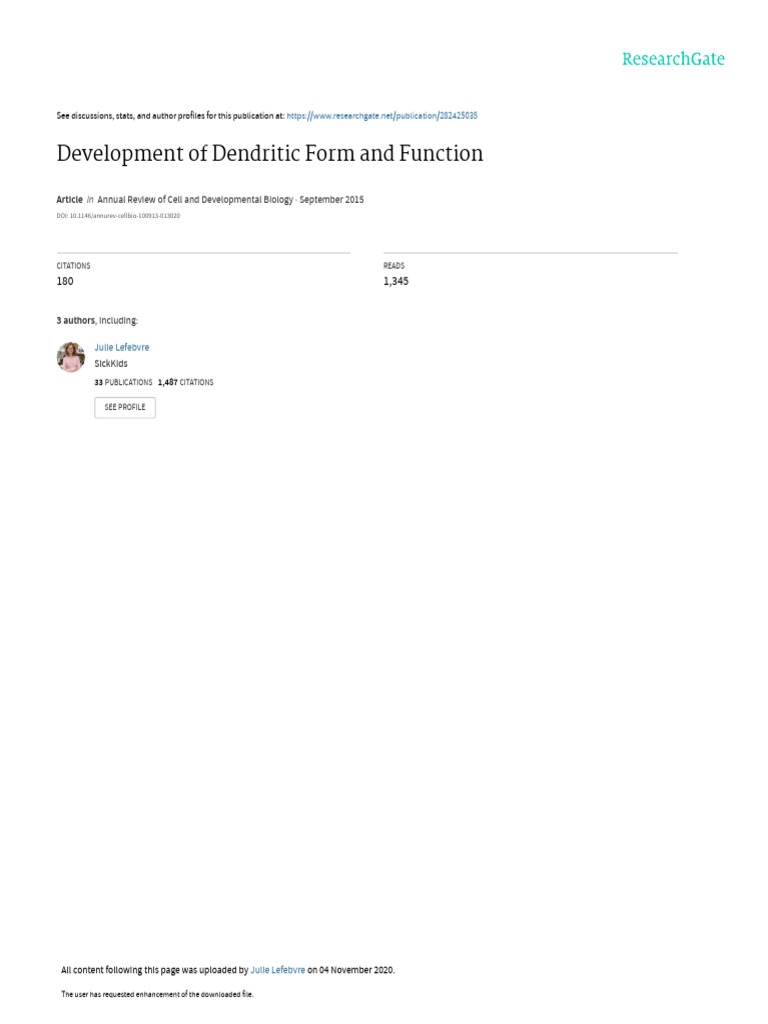 4-Lefebvre et al (2015) | PDF | Dendrite | Neuron