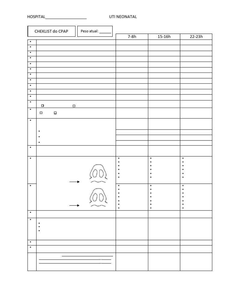 Checklist de CPAP para UTI Neonatal | PDF | Xadrez